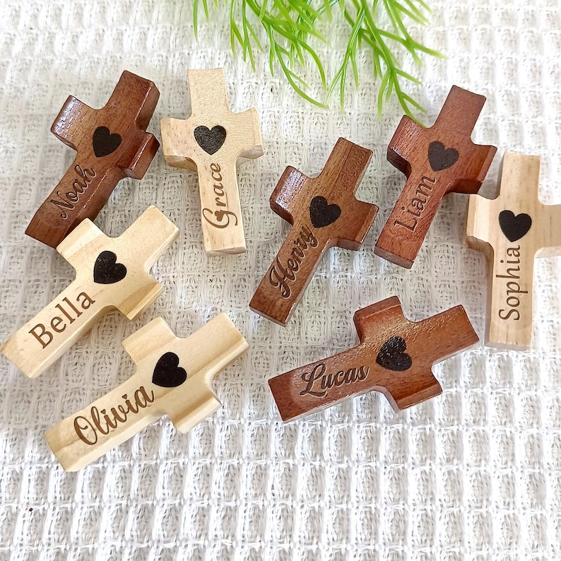 Personalized Wooden Pocket Cross: Comforting Fidget Prayer Gift ...