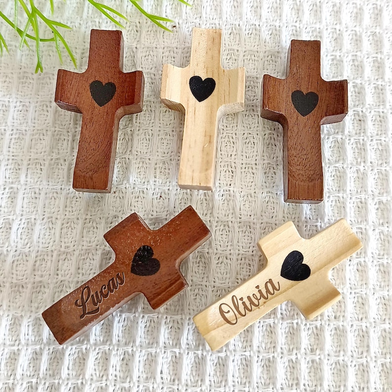 Personalized Wooden Pocket Cross: Comforting Fidget Prayer Gift ...