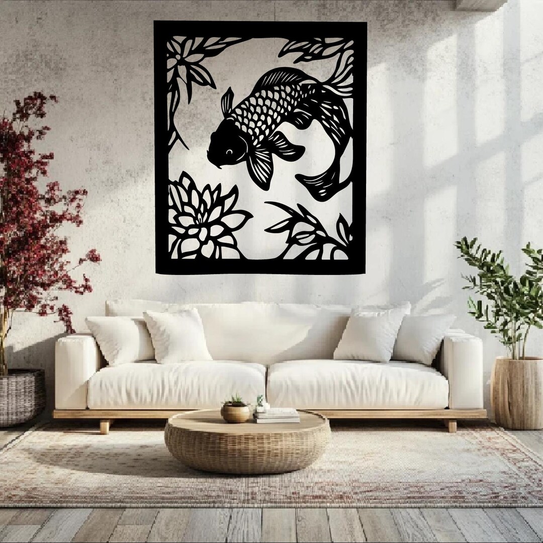 Koi Fish Metal Wall Art-home Wall Decoration-wall Decorations-wall ...