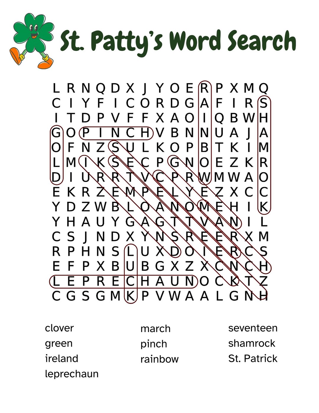 Fun Printable St Patrick’s Activity,st Pattys Activity,worksheet for ...