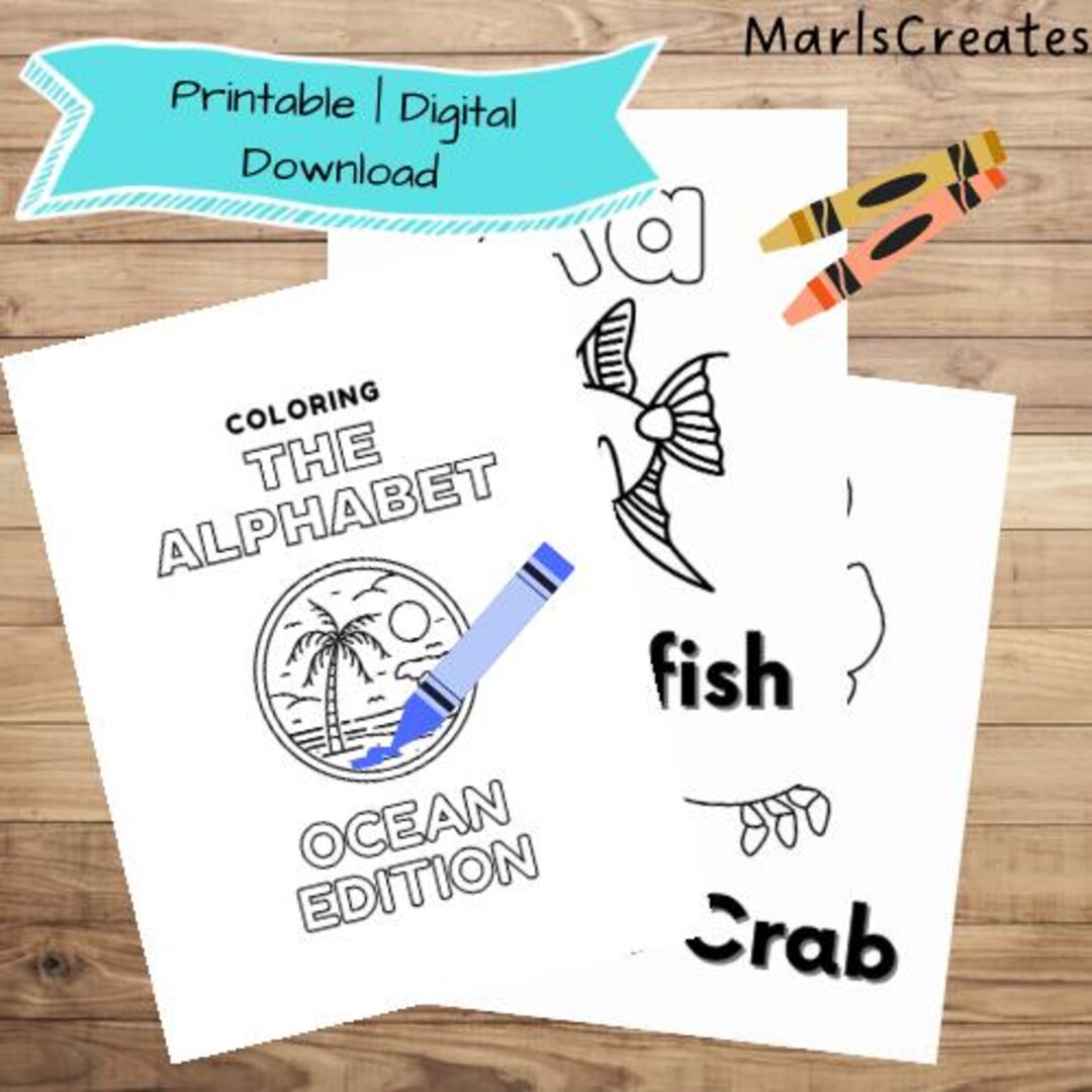 ABC Coloring Book Ocean Edition, Coloring Ocean Animals, Ocean Coloring ...