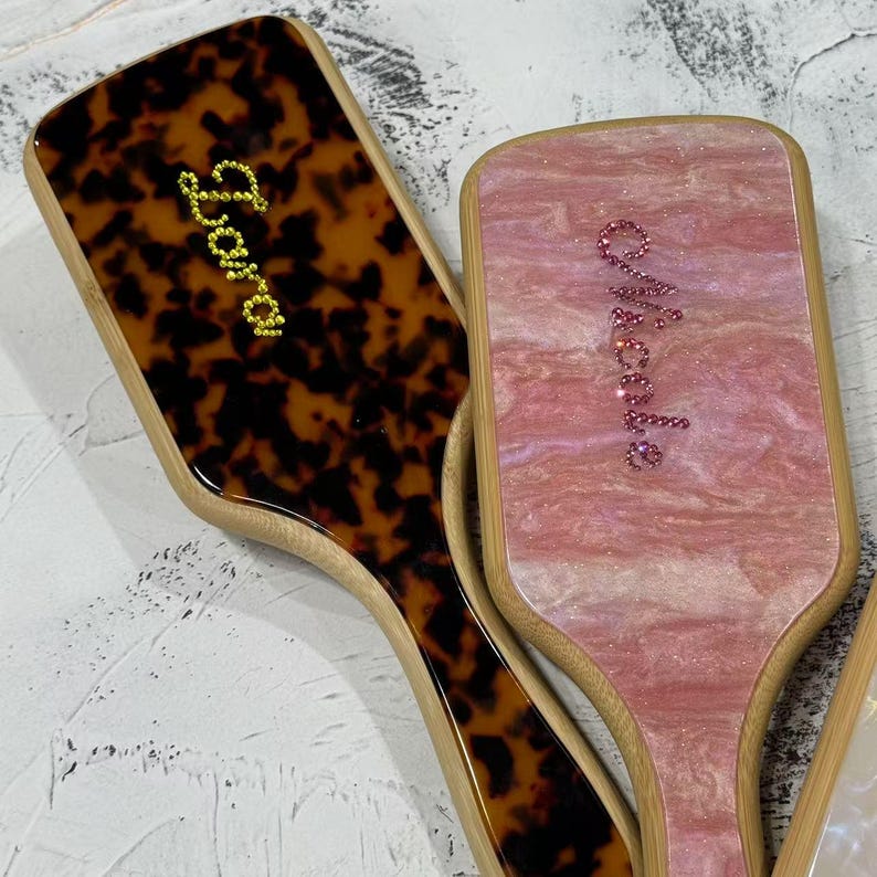 Custom Name Hairbrush, Custom Rhinestone Brush, Hairbrush With Name ...