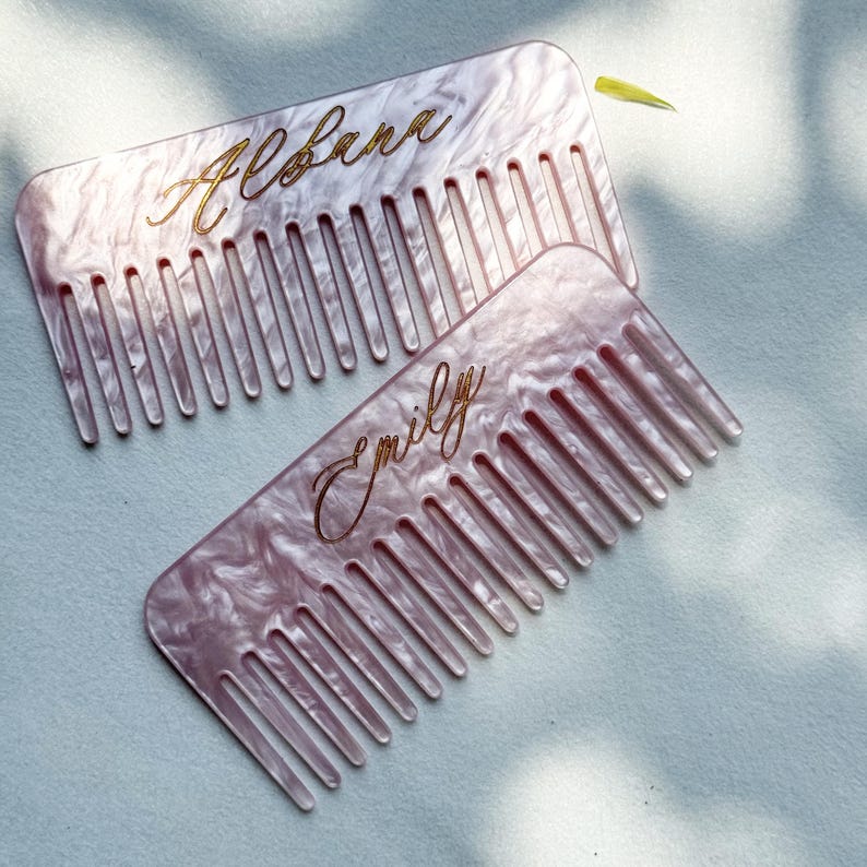Personalized Name Hair Comb, Custom Engraved Text Logo Comb, Travel ...