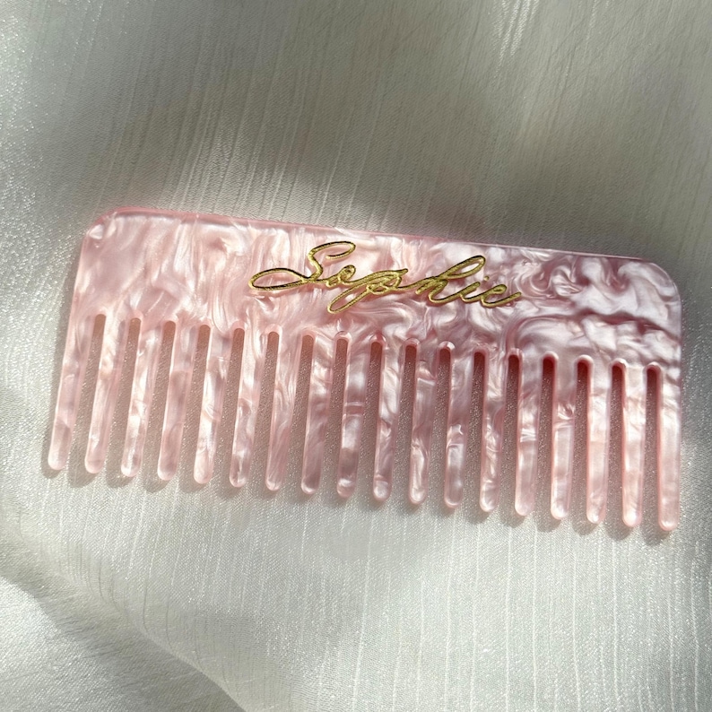 Personalized Engraved Comb, Princess Pink Custom Hair Clip, Cute ...
