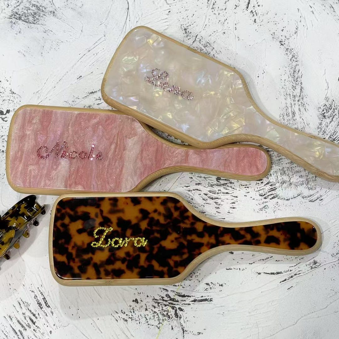 Custom Name Hairbrush, Custom Rhinestone Brush, Hairbrush With Name ...