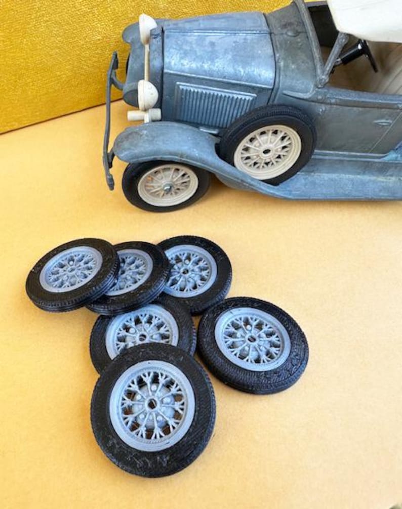 Model A Ford Hubley Models 6 Replacement 3D Printed Tires and Wheel ...