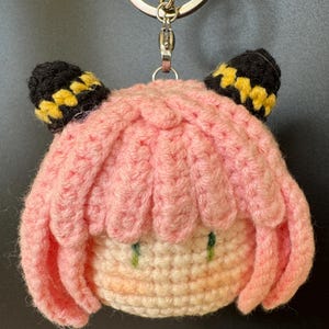 Crochet Anime Character Keychain-anya - Etsy