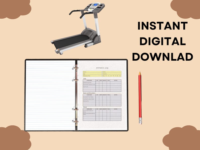 Printable Daily Fitness Log, Workout Tracker Printable, Fitness Journal ...