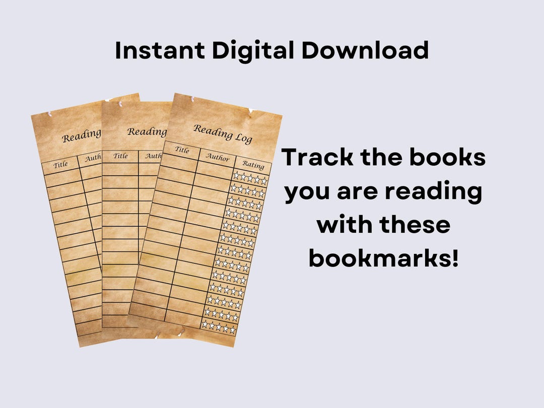 Printable Reading Log Bookmark, Reading Tracker Bookmark, Book Lover ...