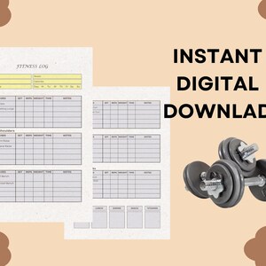 Printable Daily Fitness Log, Workout Tracker Printable, Fitness Journal ...