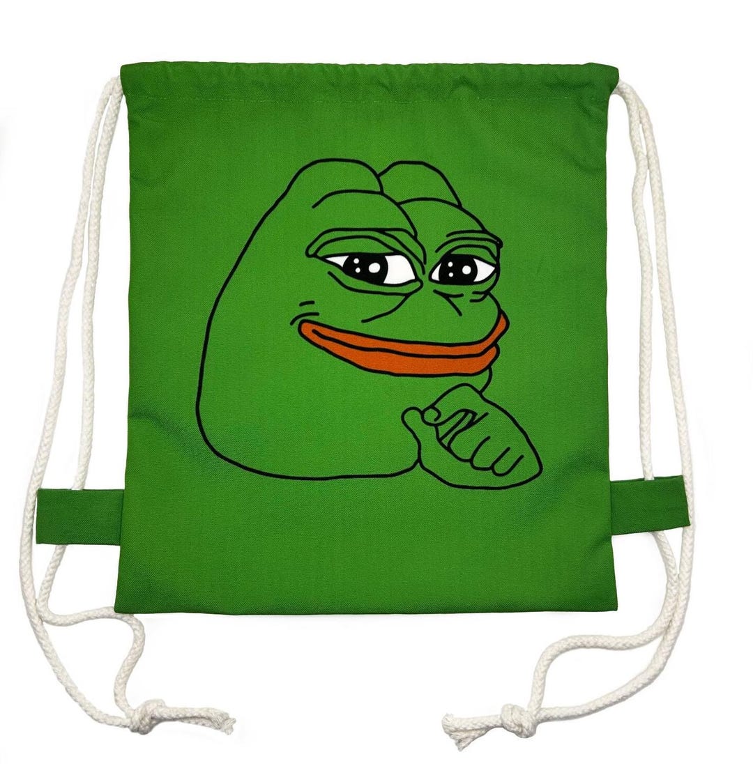 Pepe Meme Drawstring Bag | Funny Frog Pepe Coin Altcoin Blockchain ...