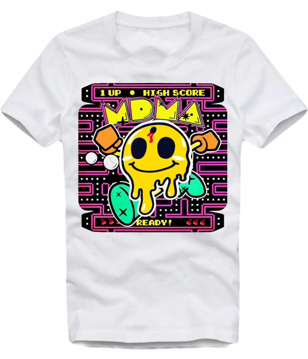 MDMA Let's Party T-shirt | MDMA Rave Party Shirt Cartoon Retro Gaming ...