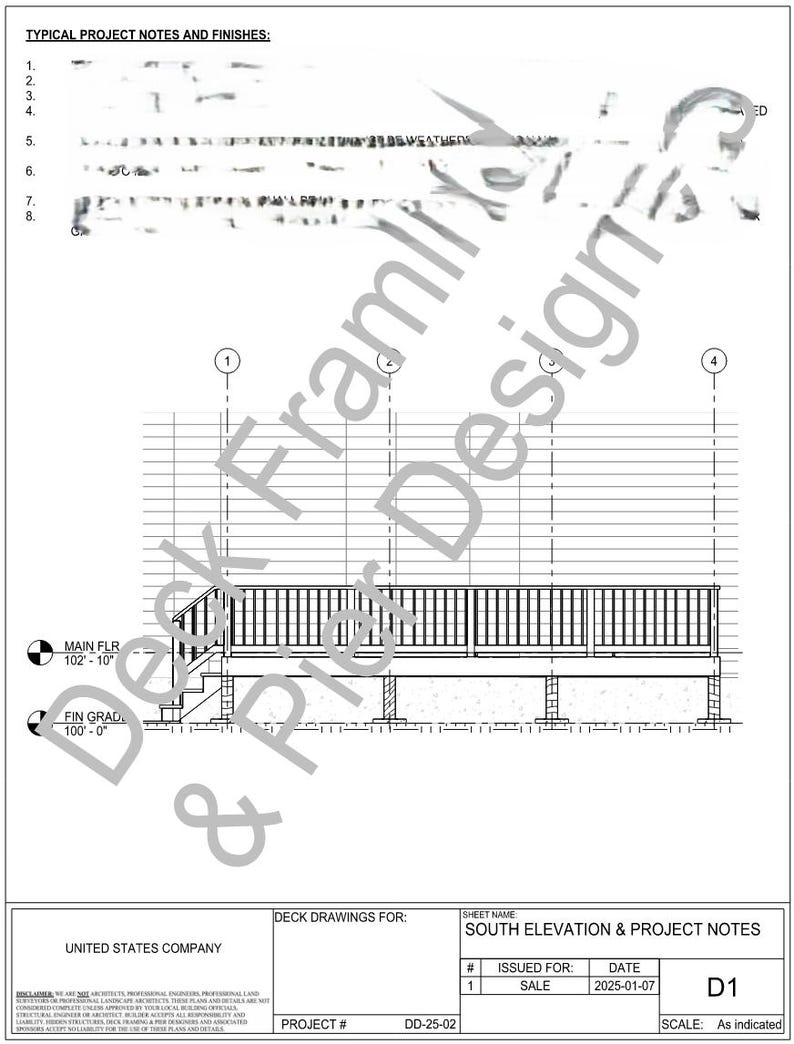 DECK Plans_20x16_low TO GROUND_USA DESIGN - Etsy