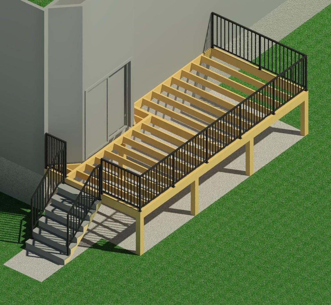 DECK Plans_22x10_lo TO GROUND_USA DESIGN - Etsy