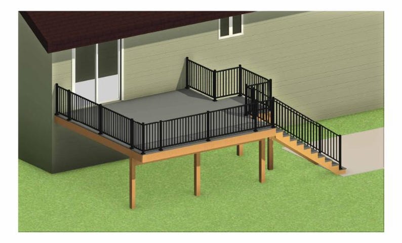 DECK Plans_16x16_with 3x6 Outcropping_usa DESIGN - Etsy