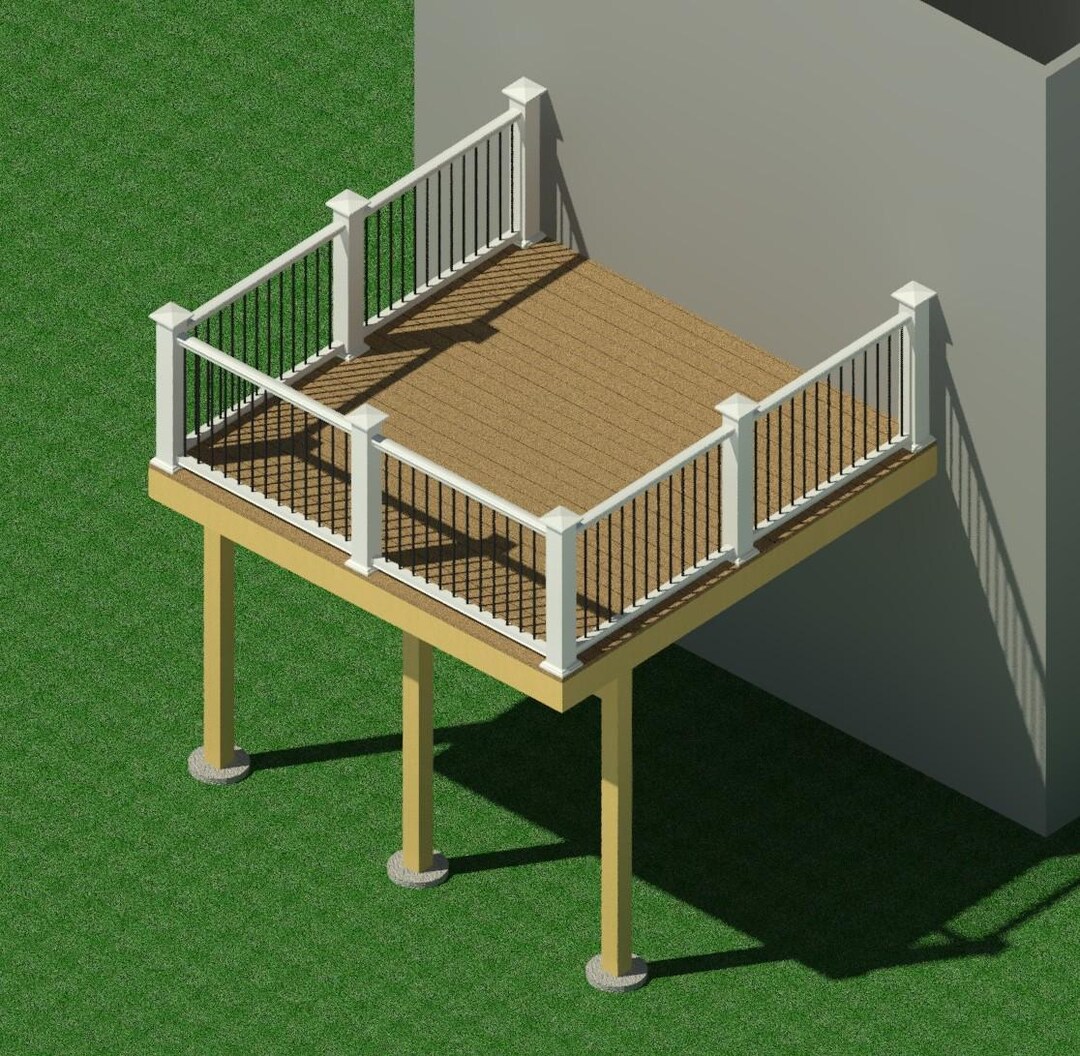 DECK Plans_12x12_hi ABOVE GROUND_CANTILEVER_USA DESIGN - Etsy