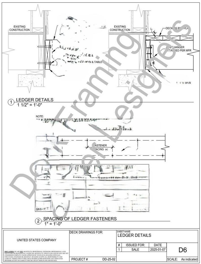 DECK Plans_22x10_lo TO GROUND_USA DESIGN - Etsy