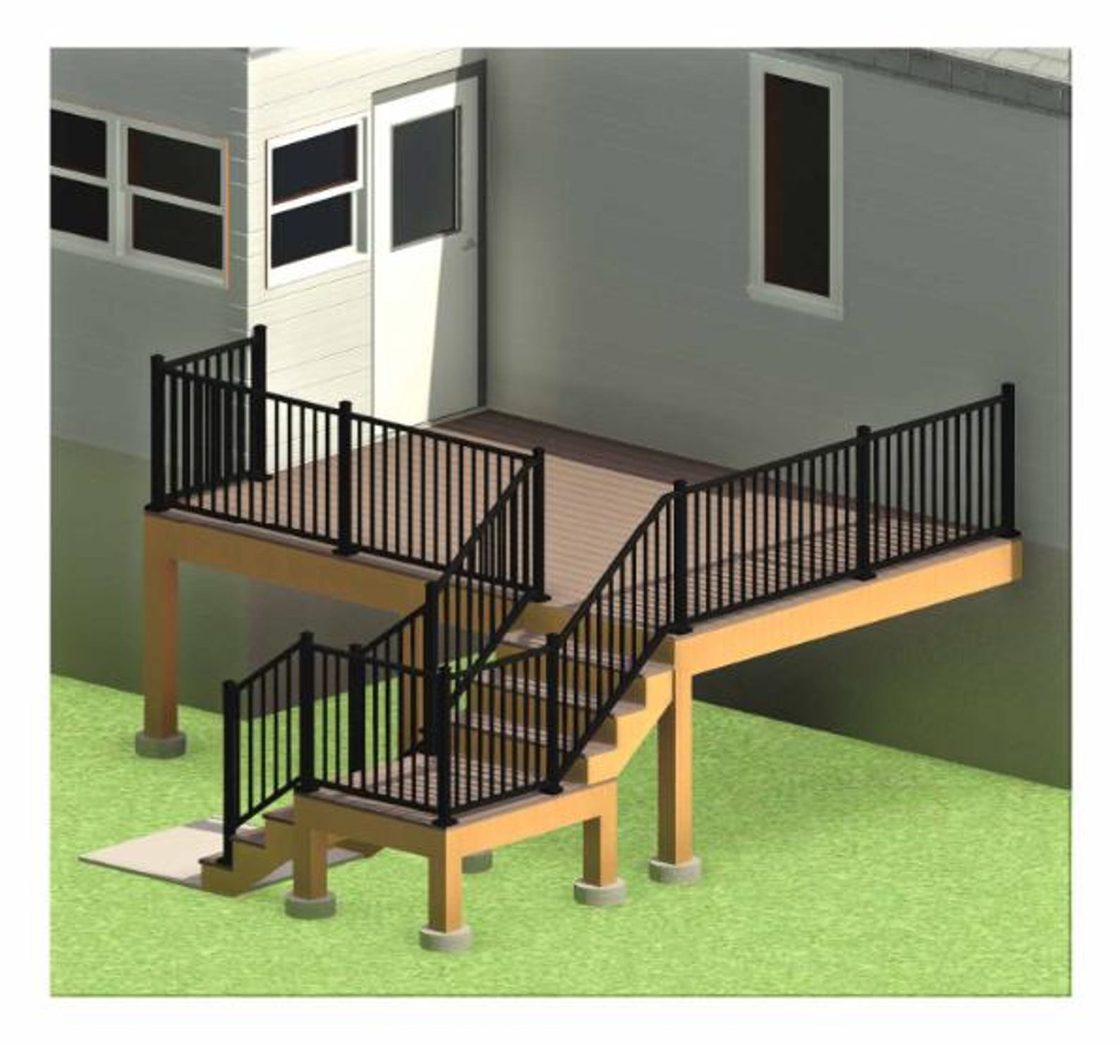 DECK Plans_12x19_dual L-shaped Stairs_usa DESIGN - Etsy