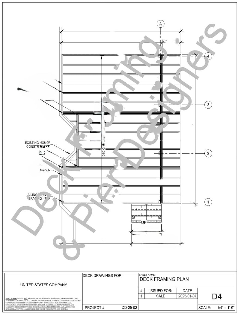 DECK Plans_20x16_low TO GROUND_USA DESIGN - Etsy