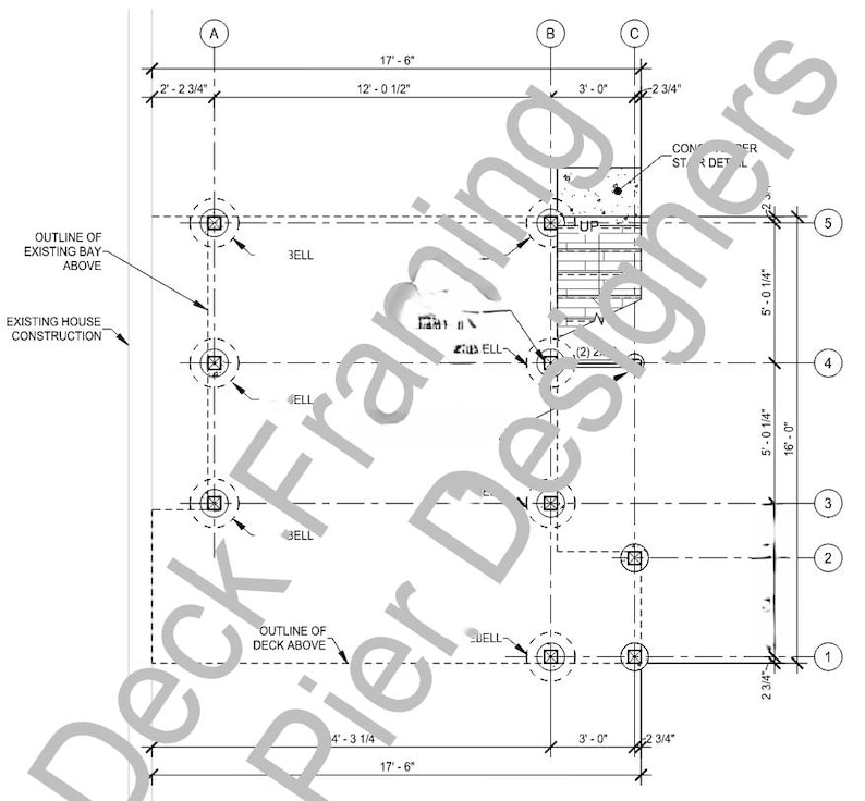 DECK Plans_17x16_hi ABOVE GROUND_BAY_USA DESIGN - Etsy