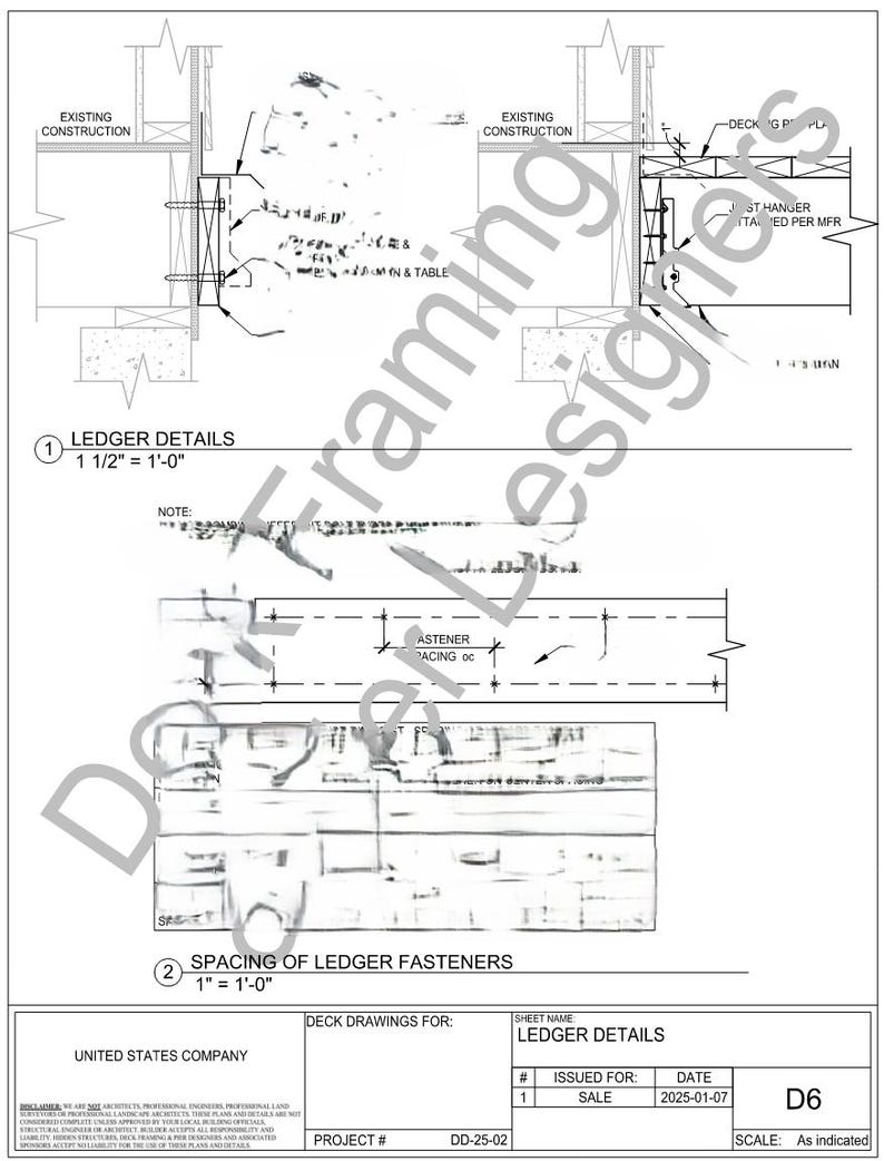 DECK Plans_12x19_dual L-shaped Stairs_usa DESIGN - Etsy