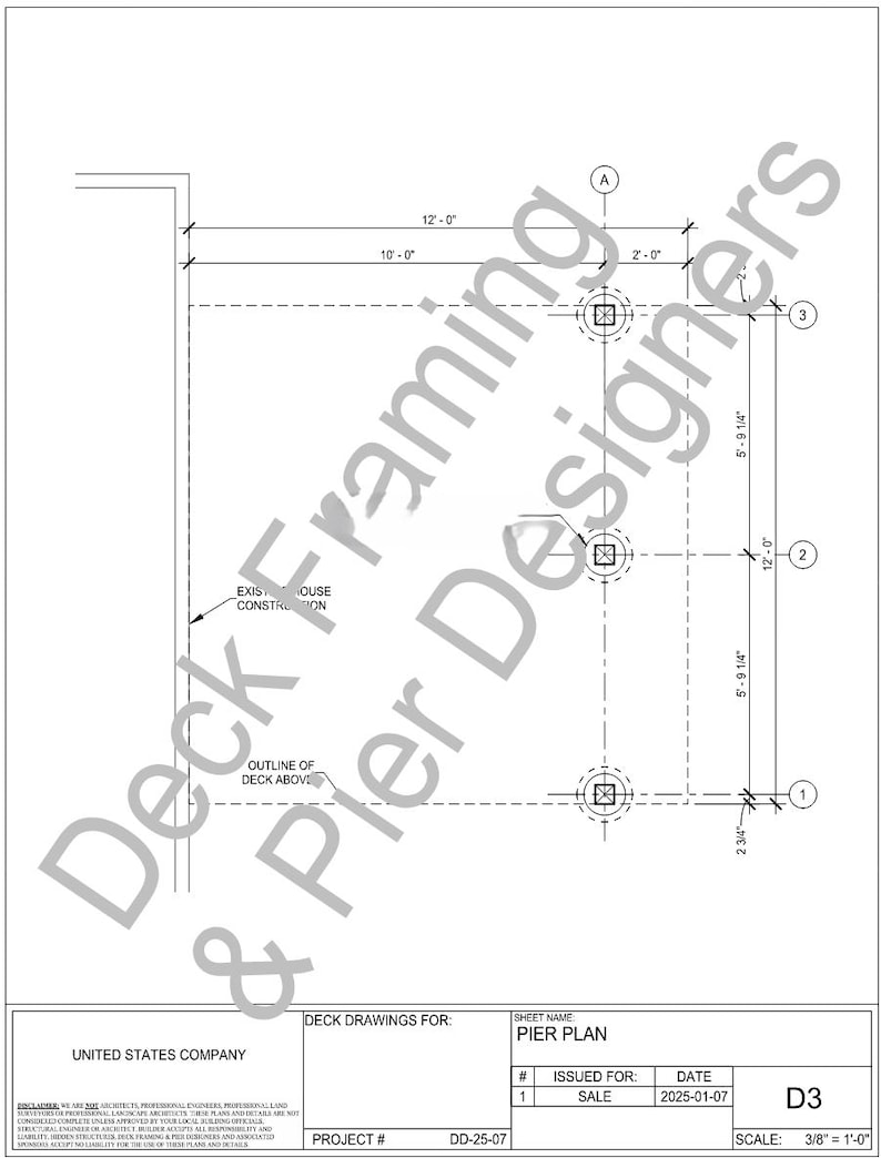 DECK Plans_10x14_landing With Stairs_usa DESIGN - Etsy