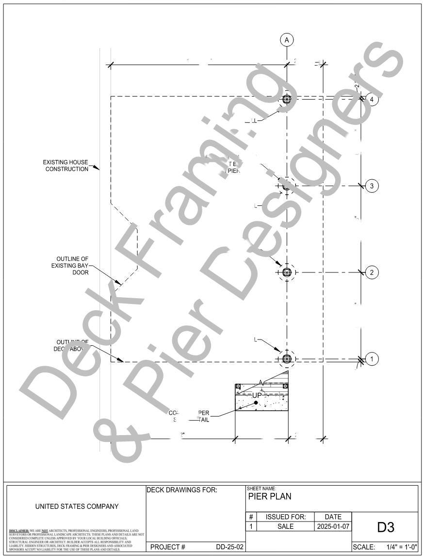 DECK Plans_20x16_low TO GROUND_USA DESIGN - Etsy
