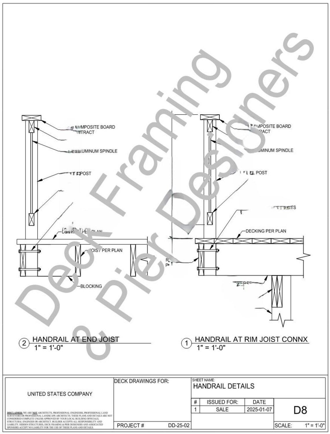 DECK Plans_22x10_lo TO GROUND_USA DESIGN - Etsy