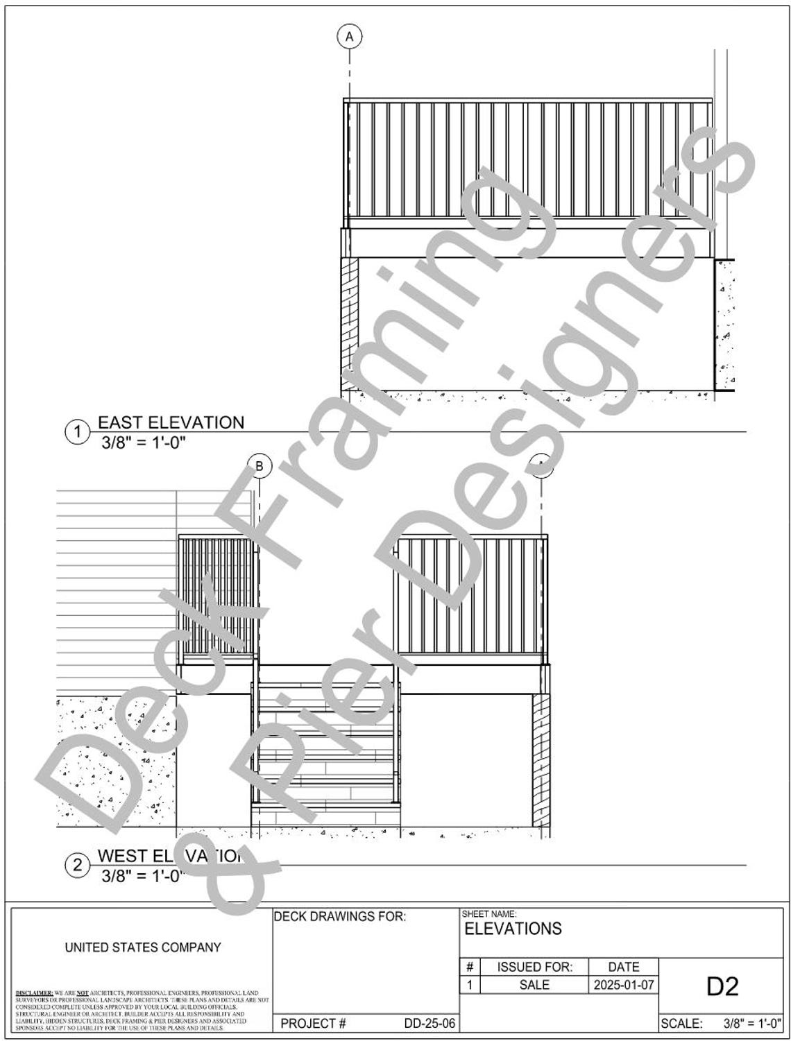 DECK Plans_22x10_lo TO GROUND_USA DESIGN - Etsy
