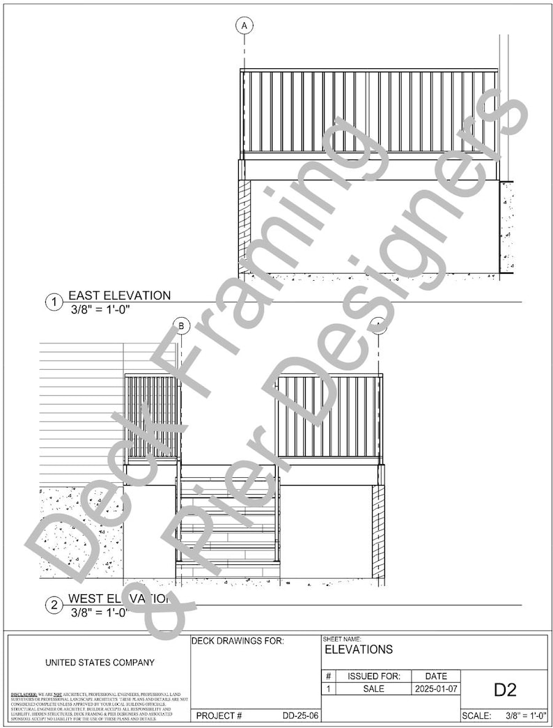 DECK Plans_22x10_lo TO GROUND_USA DESIGN - Etsy