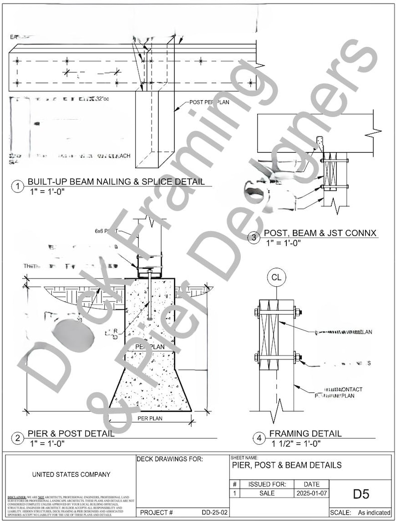 DECK Plans_22x10_lo TO GROUND_USA DESIGN - Etsy