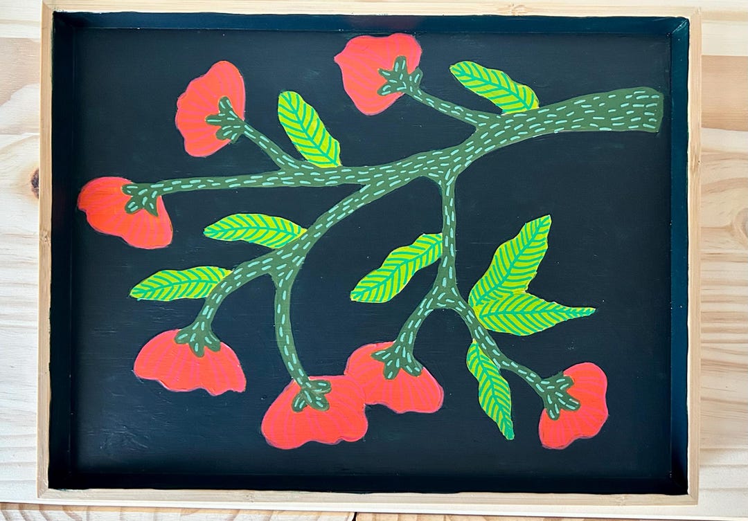 Ornamental Tray - Poppies Design - Etsy