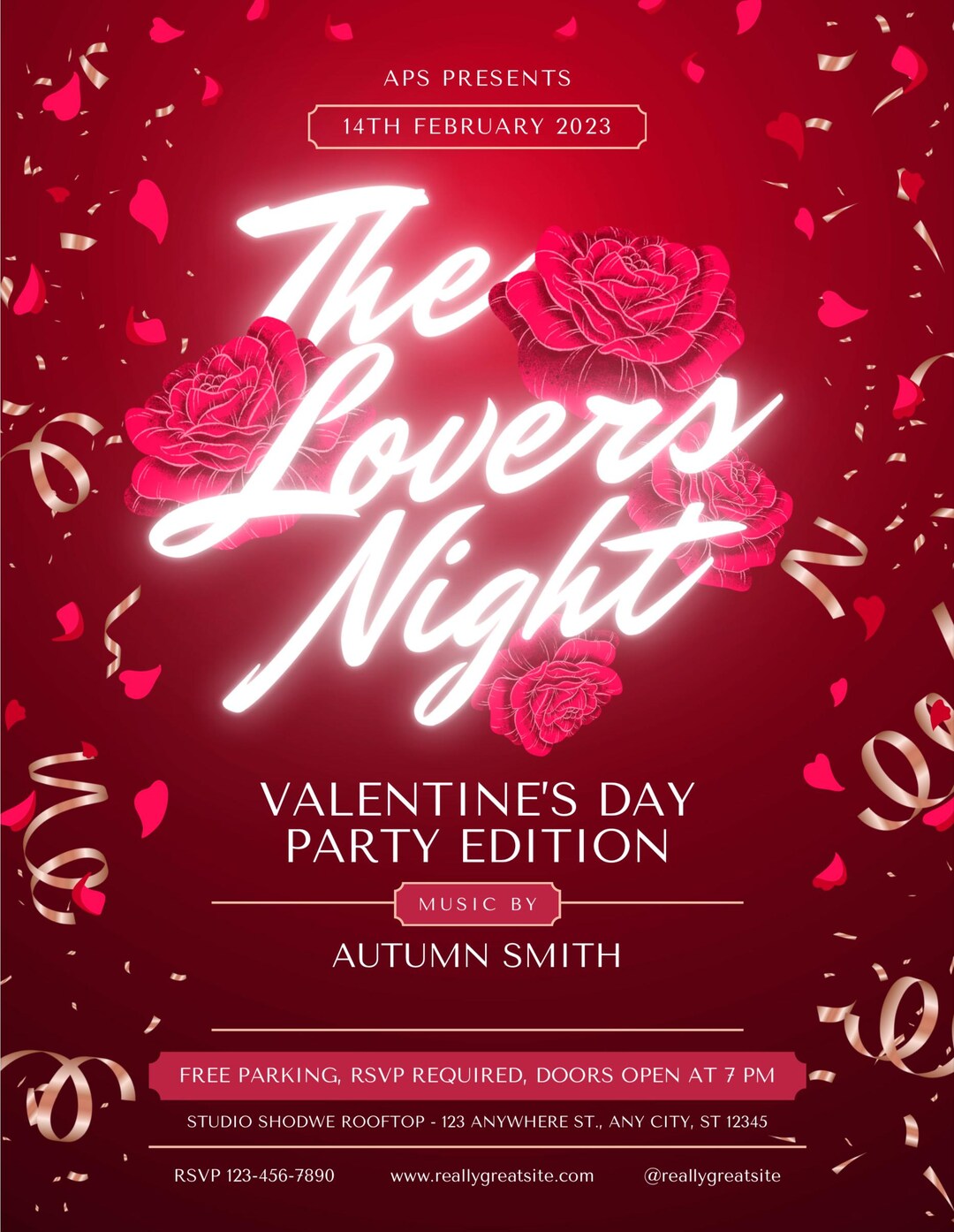 The Lovers Night Valentines Day Flyer - Etsy