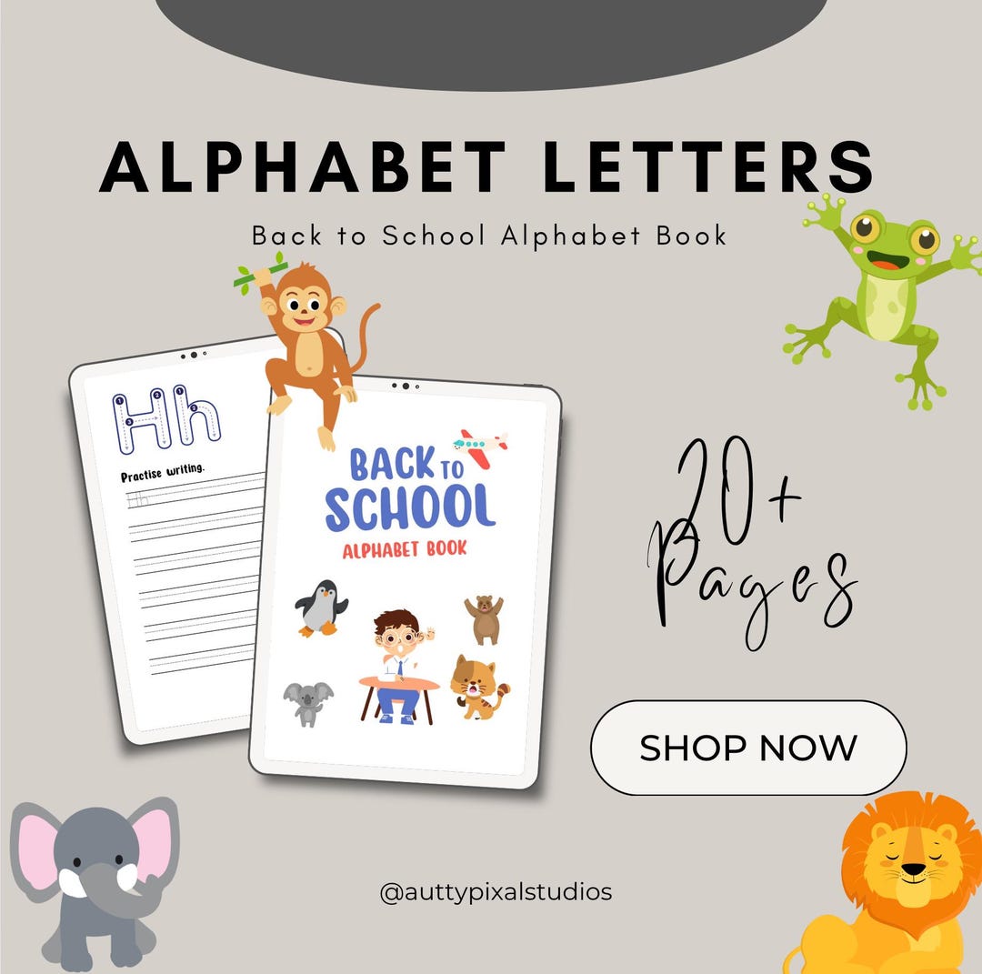 Back to School Alphabet Book - Etsy