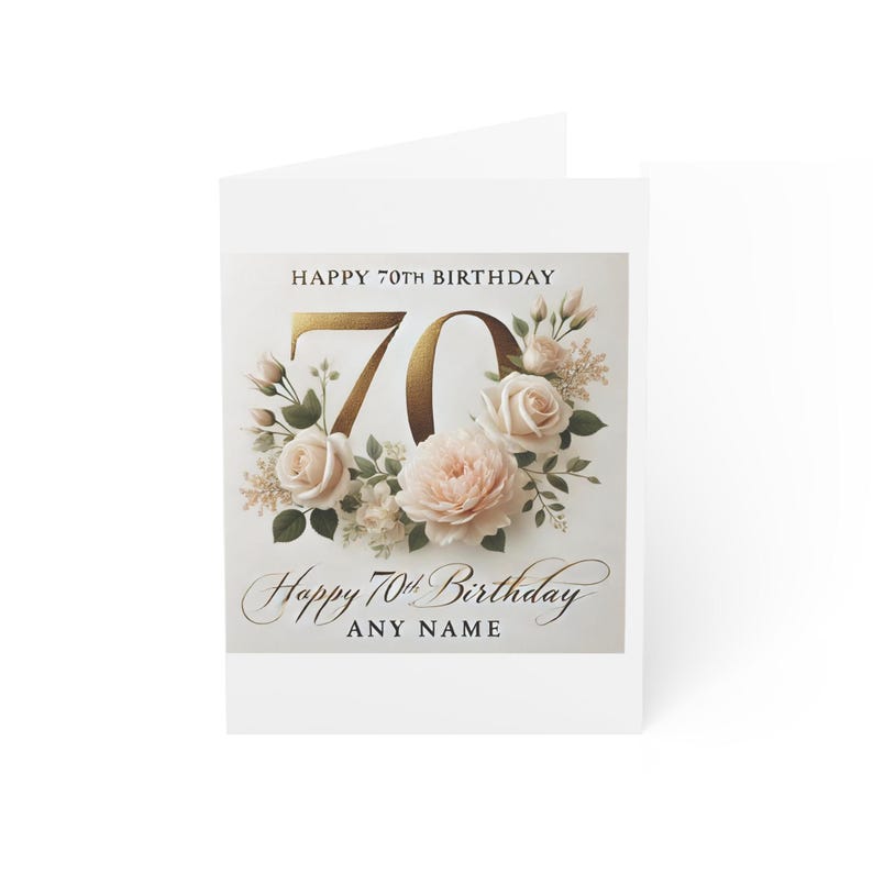 Personalized Floral Birthday Card: Elegant Gold Foil, Custom Age - Etsy