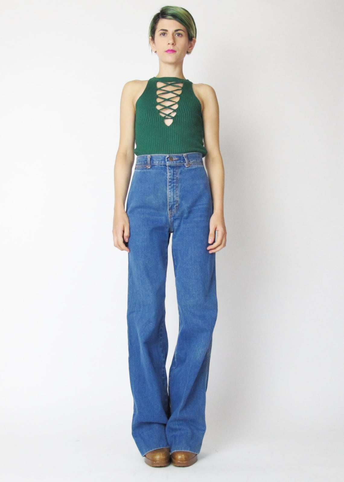 1970s High Waist Jeans Vintage 70s Jeans Flared Wide Leg Jeans Etsy