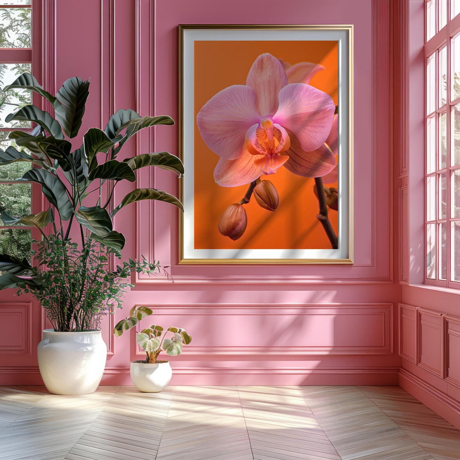 Orchid Wall Art – “pretty in Pink” Botanical Print, Pink Flower Home ...