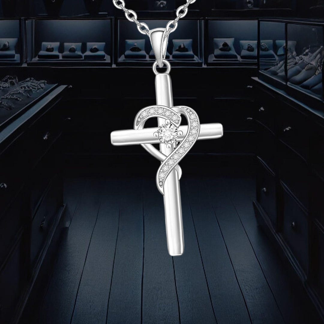 Love Knot Infinity Cross Necklace for Women 925 Sterling Silver ...