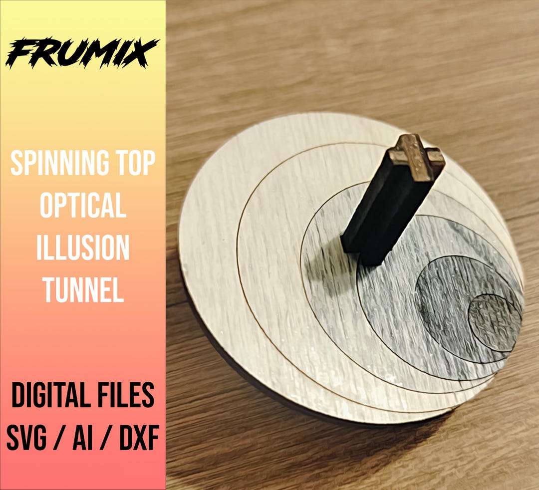 Optical Illusion Tunnel Spinning Top SVG – 3 Layer Laser Cut File - Etsy