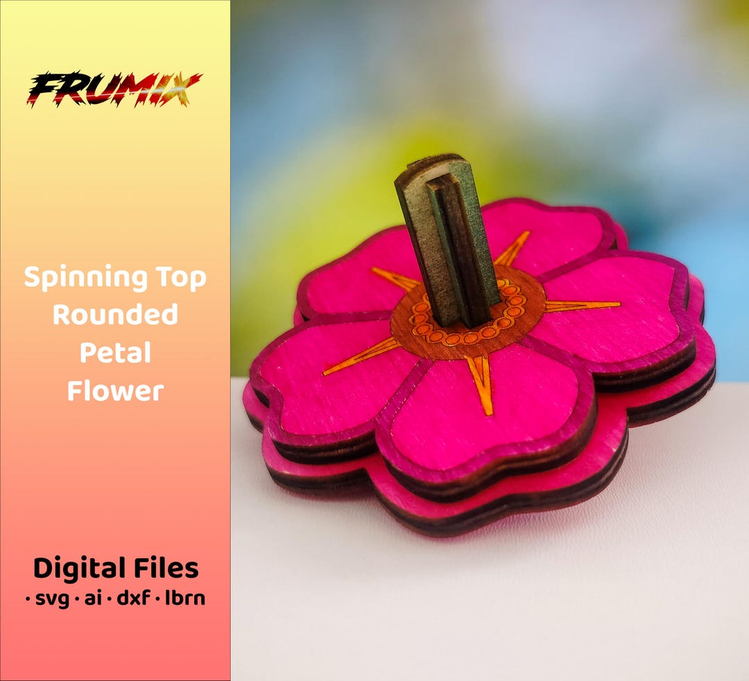 Rounded Petal Flower Spinning Top SVG – Geometric Pattern – 3 Layer ...