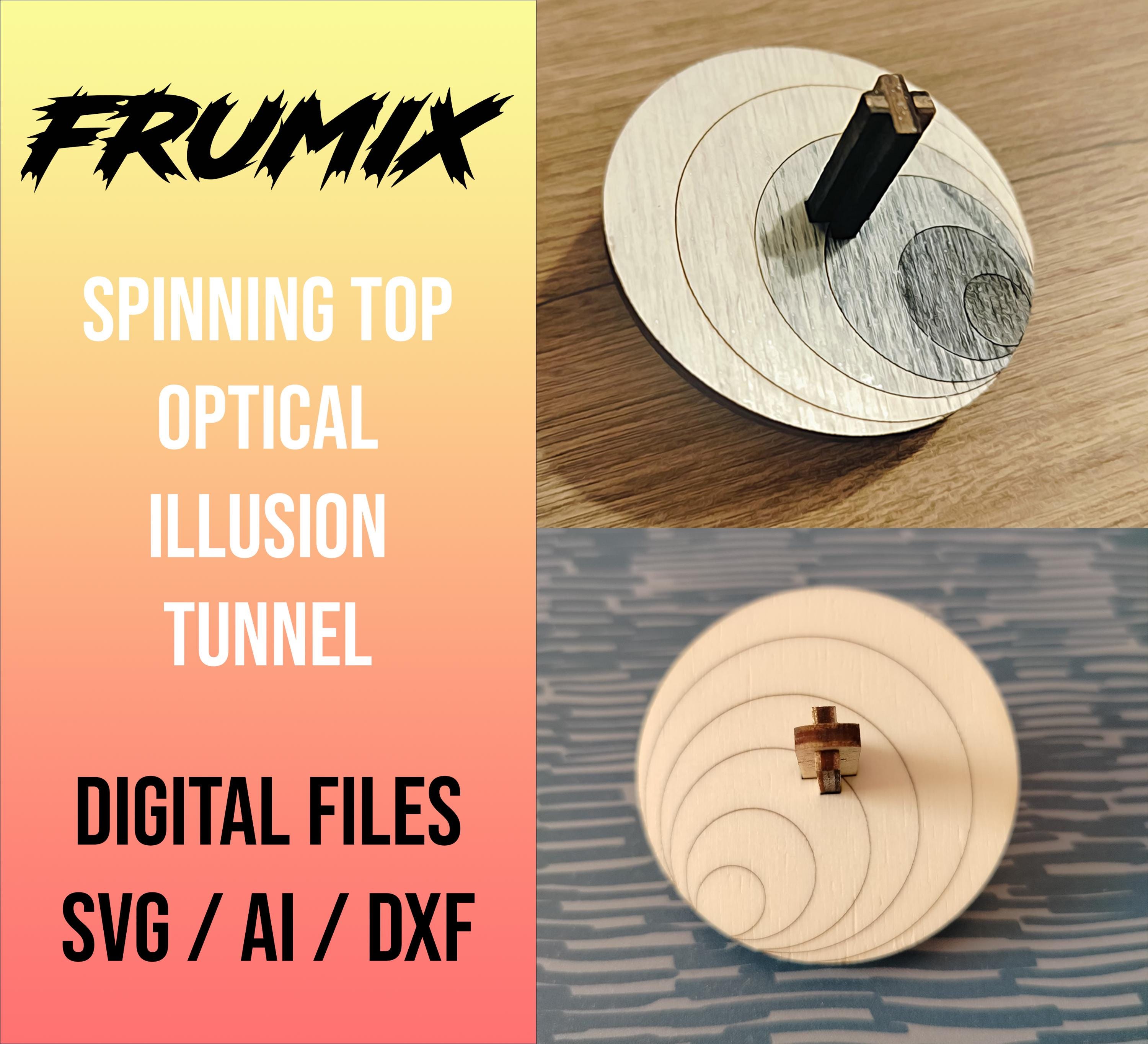 Optical Illusion Tunnel Spinning Top SVG – 3 Layer Laser Cut File - Etsy