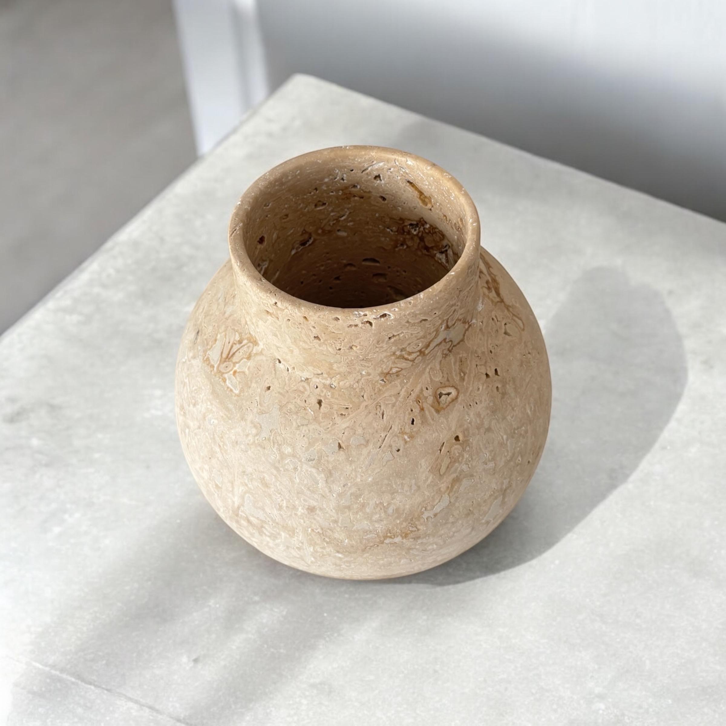 Travertine Flower Pot - Etsy