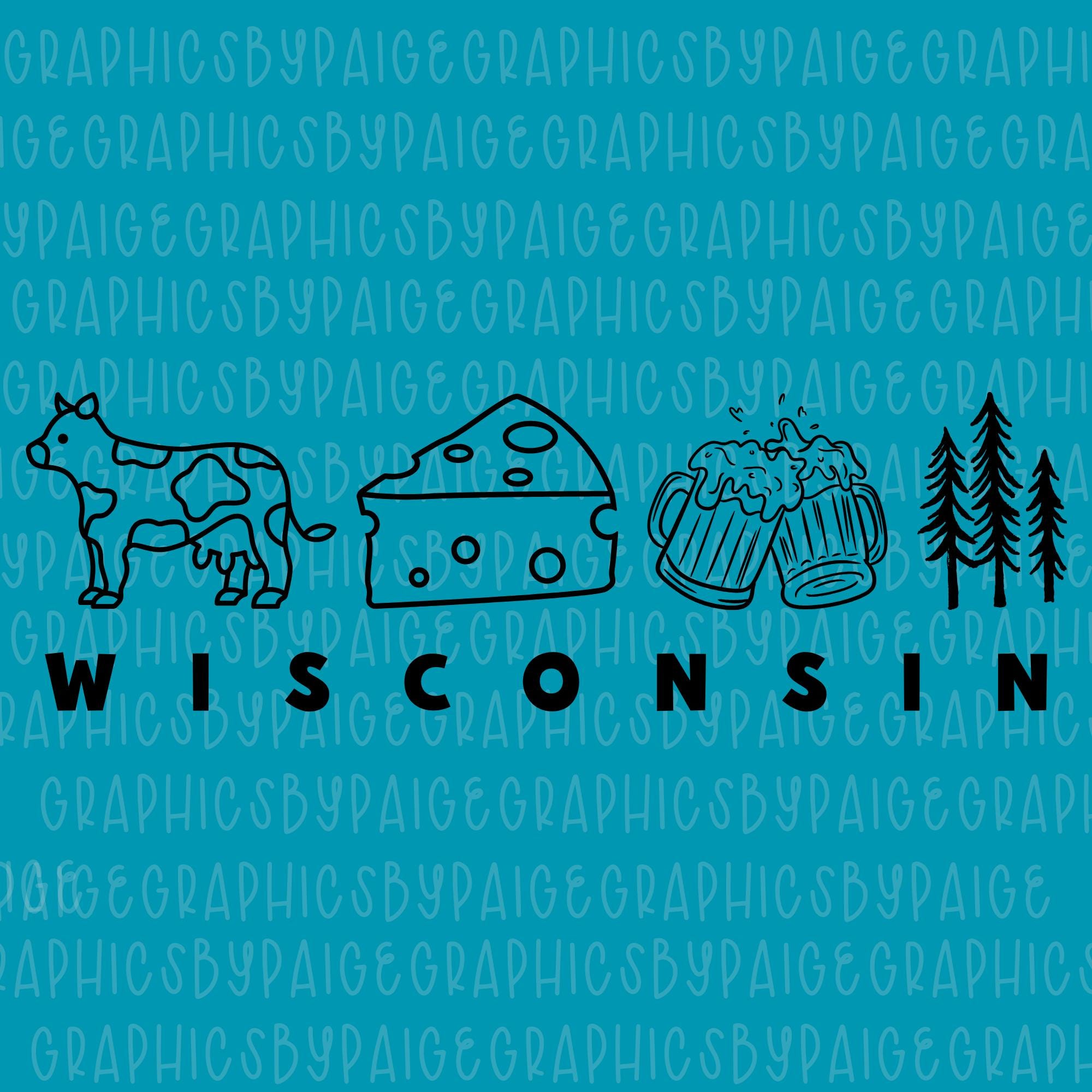 Wisconsin State Pride PNG SVG: Cow, Cheese, Beer, Pines (digital ...