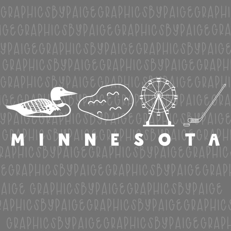 Minnesota State Icons PNG, Cute Minnesota Graphic, MN Loon Lake Hockey ...