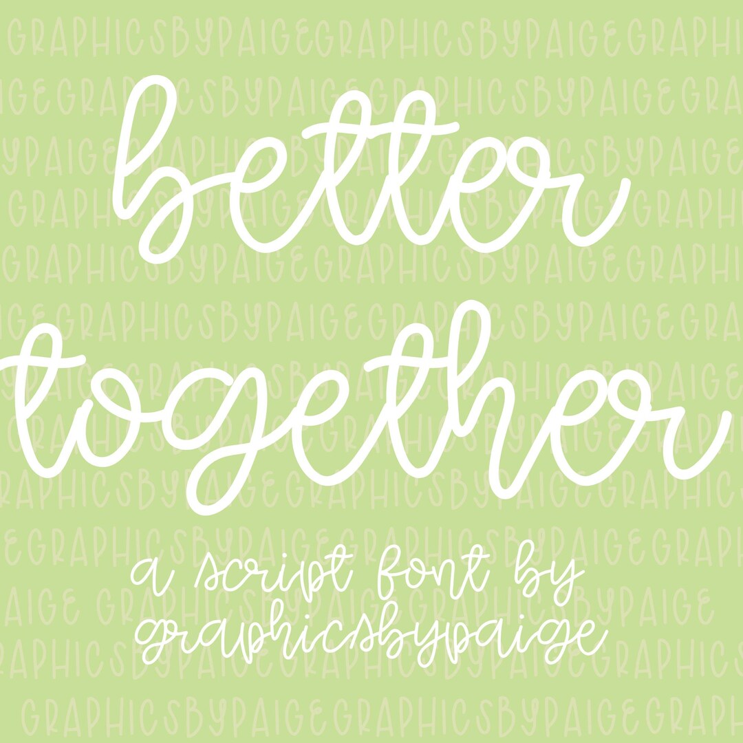 Better Together Script Font PNG | Alphabet Clipart Letters & Symbols | Digital Sublimation Font ...
