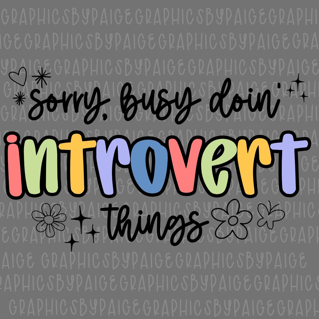 Introvert Things PNG | Rainbow Retro Sublimation Design | Funny Anti ...