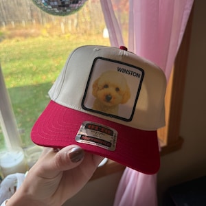 Custom Pet Portrait Trucker Hat: Embroidered Dog or Cat Patch - Etsy