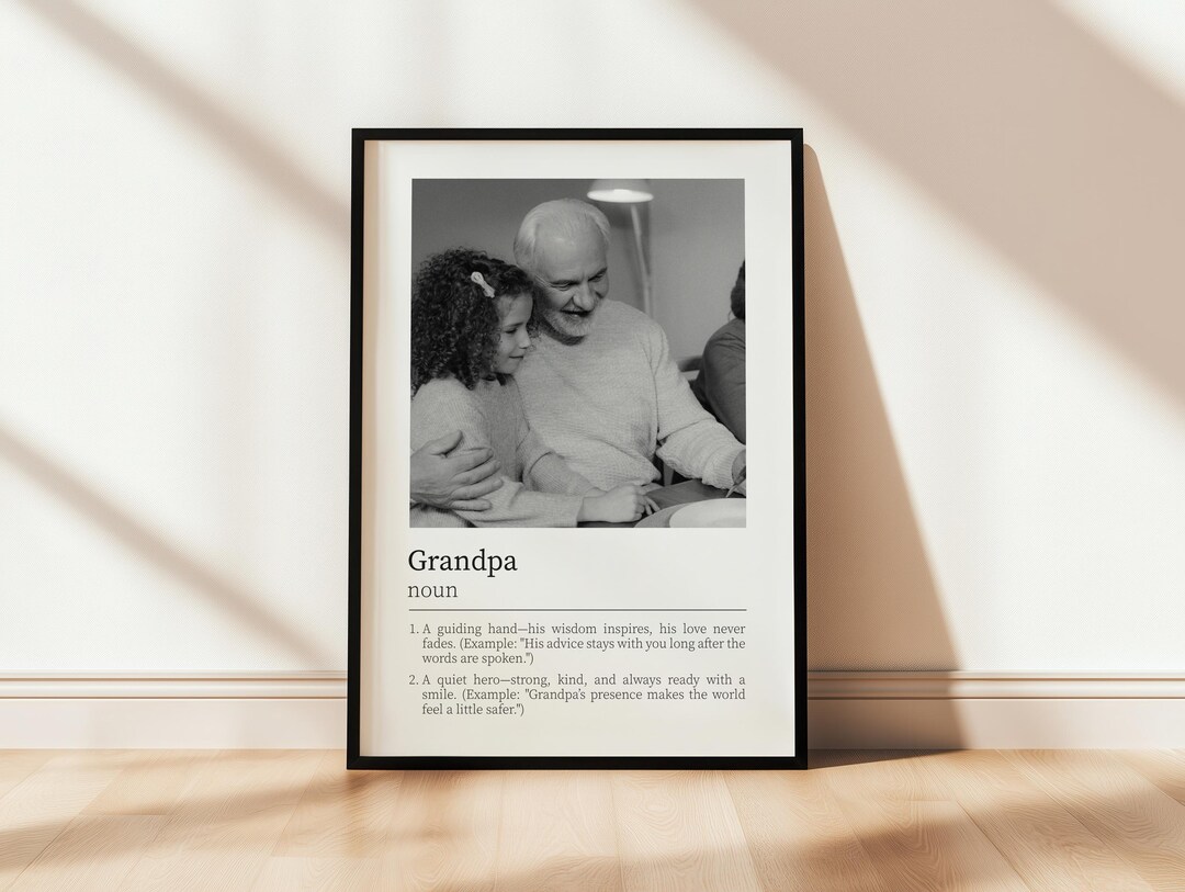 Grandpa Definition Photo Print Custom Family Picture Birthday Gift ...