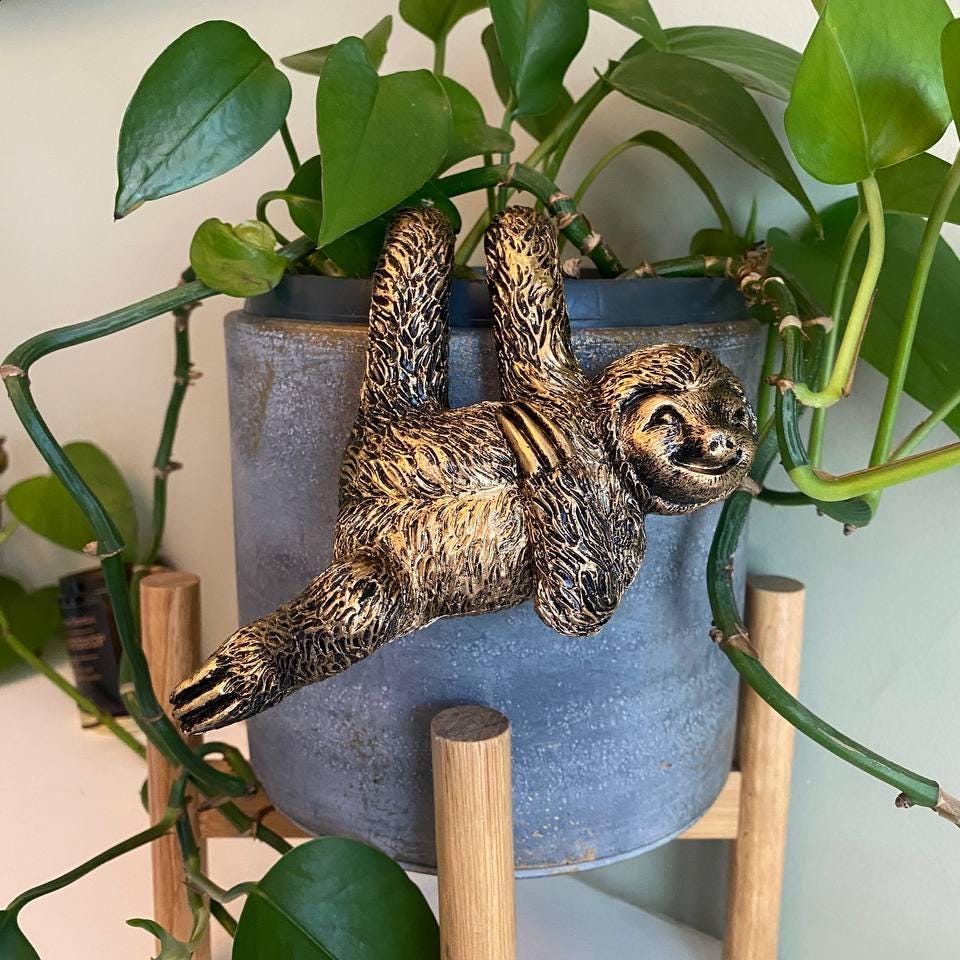 Resin Sloth Pot Hanger – Cute Garden or Indoor Plant Decoration - Etsy