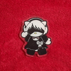 Hello 2B: Hello Kitty X Nier Automata Acrylic Pin - Etsy